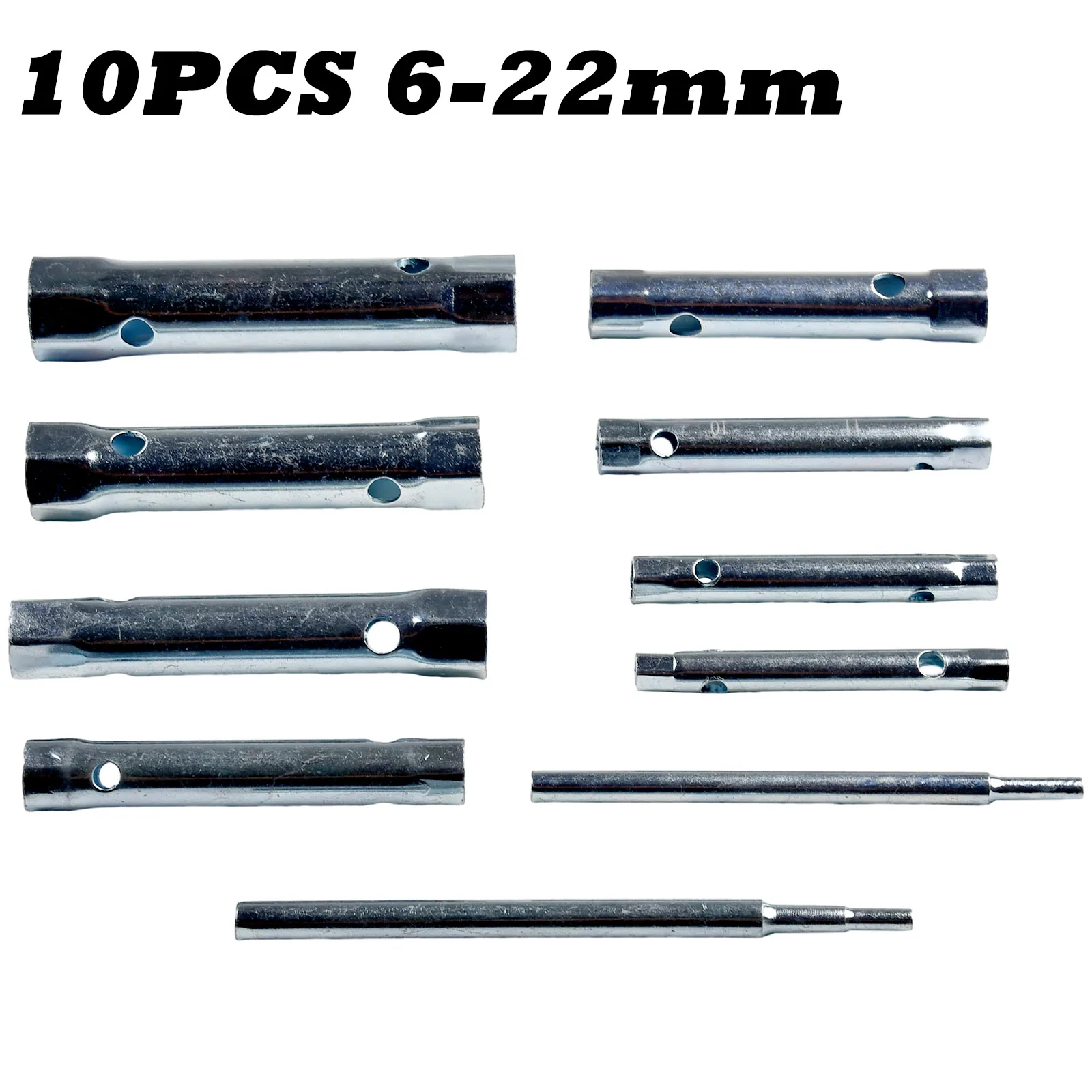 10pcs-6-22mm-Metric-Tubular-Box-Wrench-Set-Tube-Bar-Hollow-Socket ...