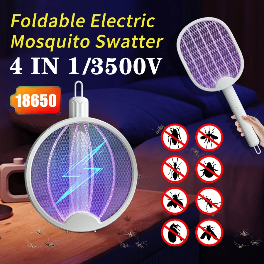 Matamoscas-el-ctrico-plegable-4-en-1-matamoscas-de-3500V-trampa-para ...