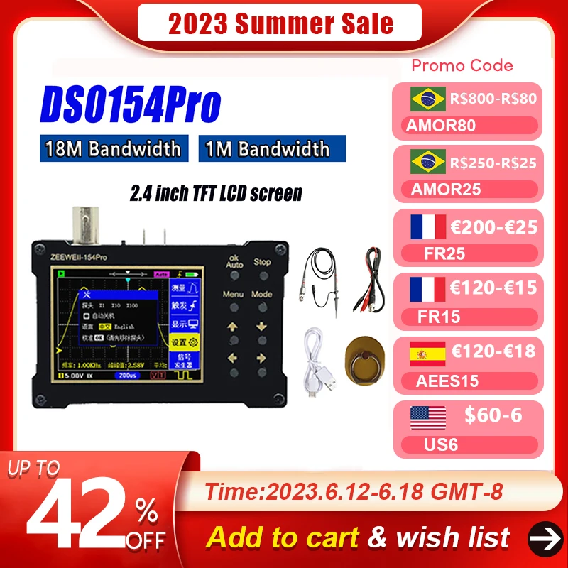 ZEEWEII soporte de generador de señal DSO154Pro, osciloscopio Digital ...