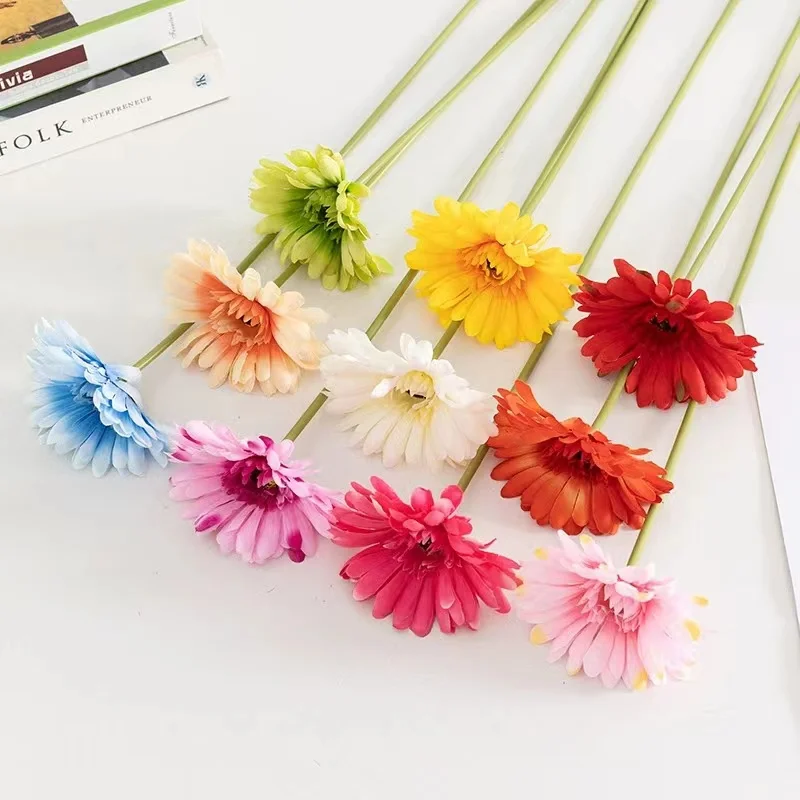 57cm-Gerbera-Artificial-Flower-for-Wedding-Decoration-DIY-Silk-Flowers ...