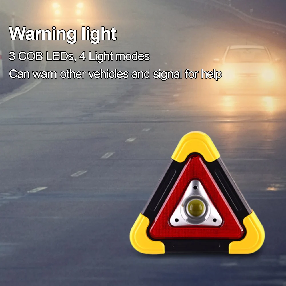 Solar-LED-Work-Light-4-Modes-Road-Safety-Triangle-Safety-Emergency ...