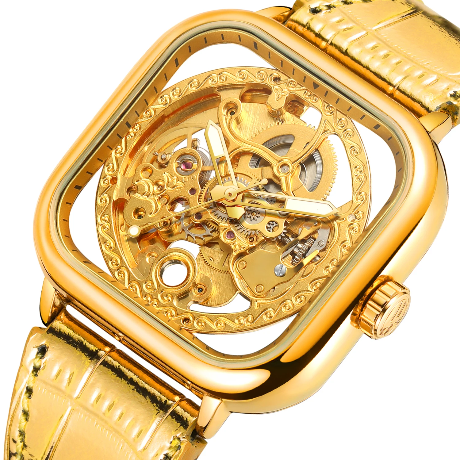 New Automatic Watch for Men Casual chronograph Leather Strap quartz ...