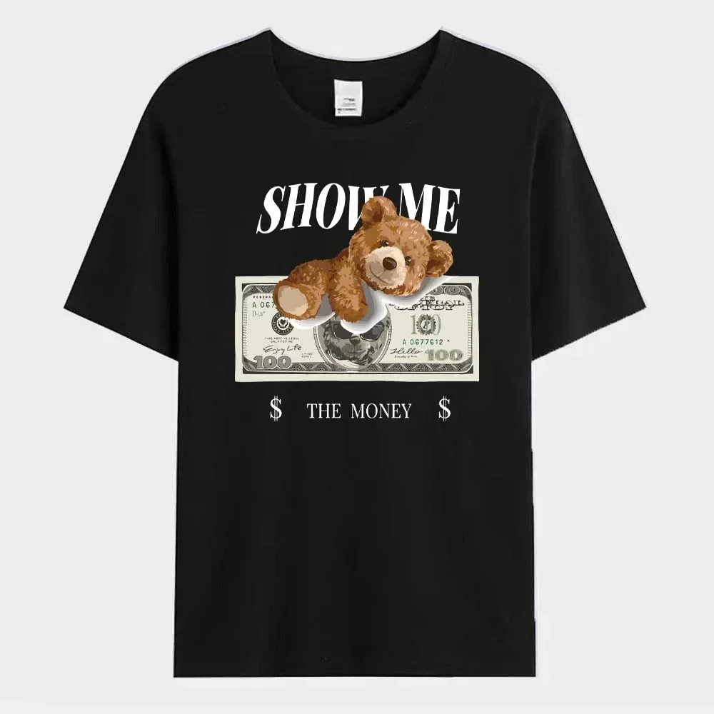 Embrace-the-US-dollar-Teddy-Printed-GraphicT-Shirt-Men-Street-Loose ...
