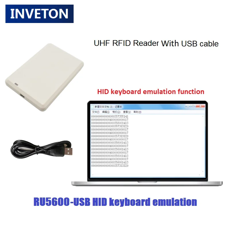 ISO 18000 6C RFID UHF Reader Writer USB Keyboard Emulation RFID Reader ...
