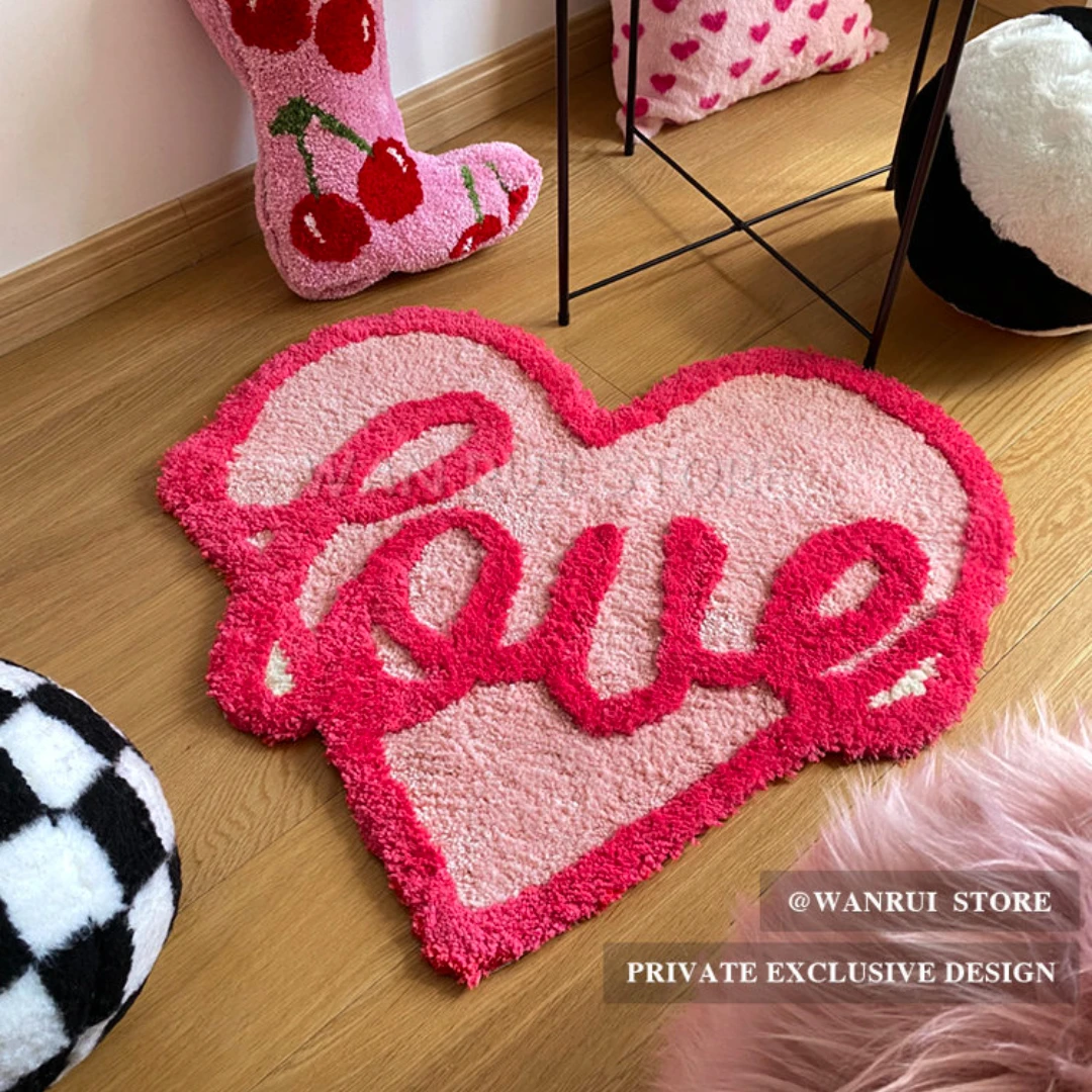 Heart-Shape-Rug-Girl-Bedroom-Decorative-Cute-Pink-Living-Room-Carpet ...