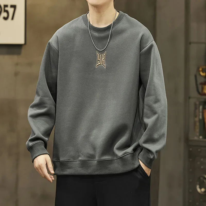 Moletom-masculino-de-mangas-compridas-com-gola-redonda-moletom ...