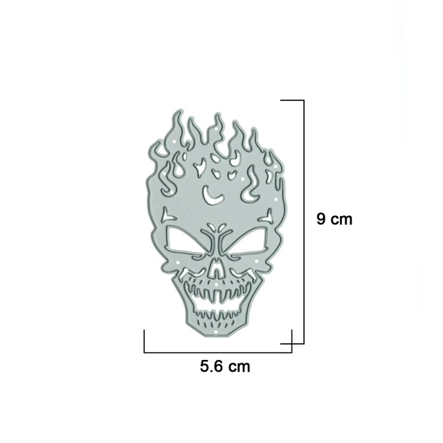 Flame Skull Stencil