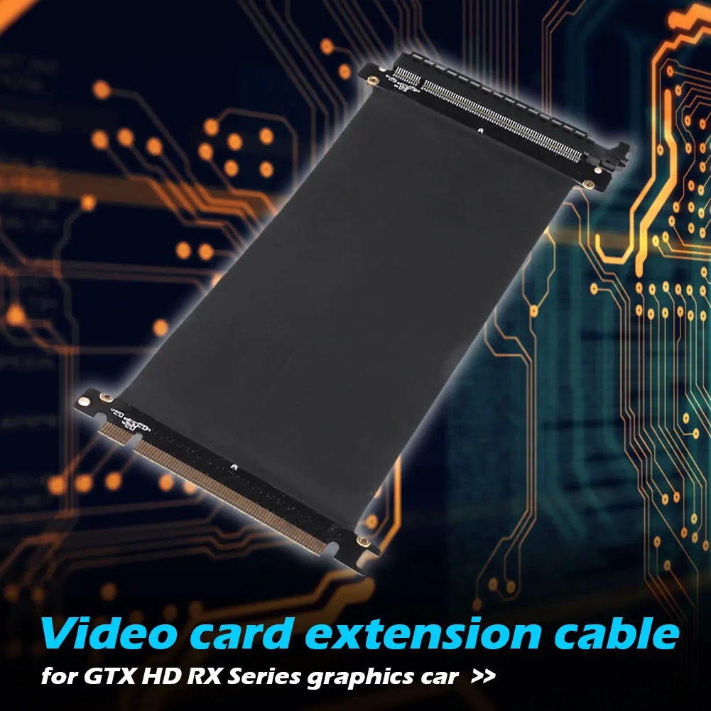 PCIe 3.0 16X Flexible Ribbon Extender Riser Card Extension Cable Cord ...