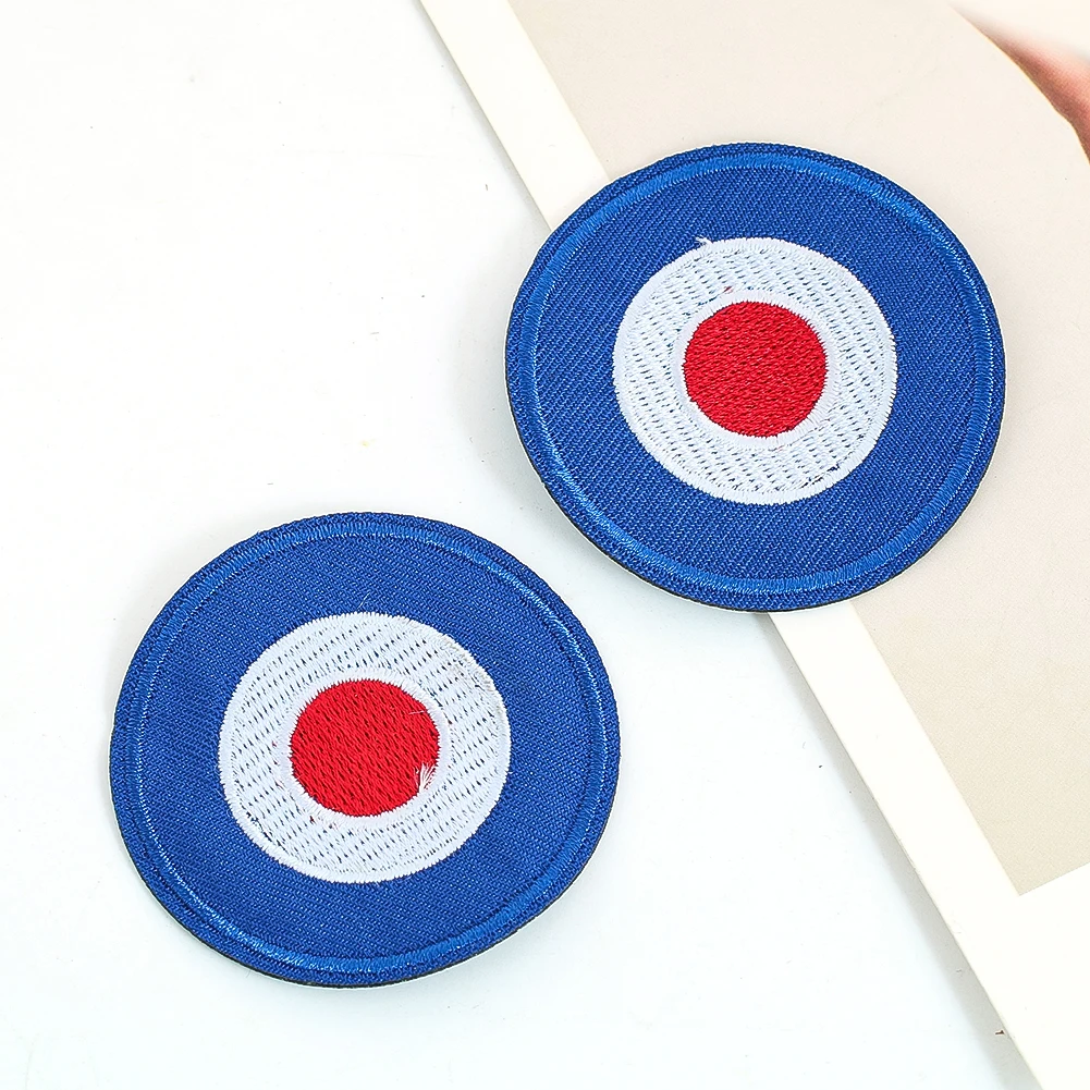 2PCS-Embroidery-Round-Target-Stickers-Thermoadhesive-Patches-Custom-Iron-on-Transfers-for ...