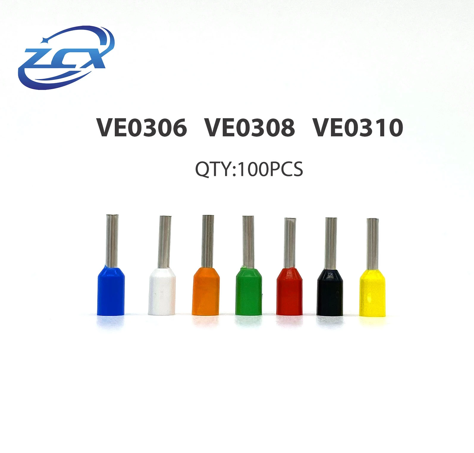 100pcs E0306 E0308 E0310 Insulated Ferrules Terminal Tube Pre ...