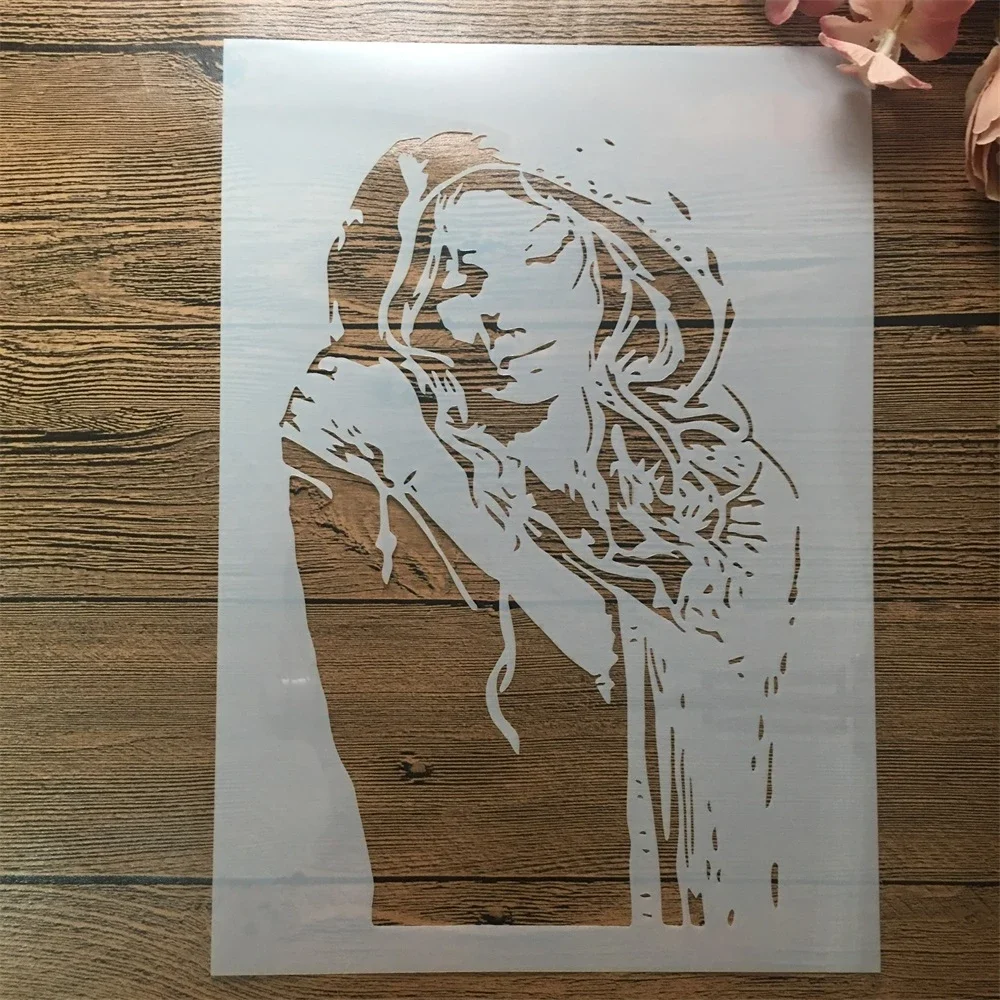 A4 29cm Sleep Girl Woman DIY Layering Stencils Wall Painting Scrapbook ...