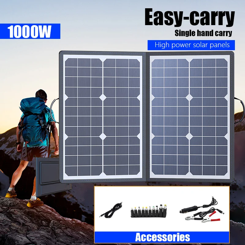 1000W-Solar-Panel-Kit-Complete-Camping-Foldable-Solar-Power-Station ...