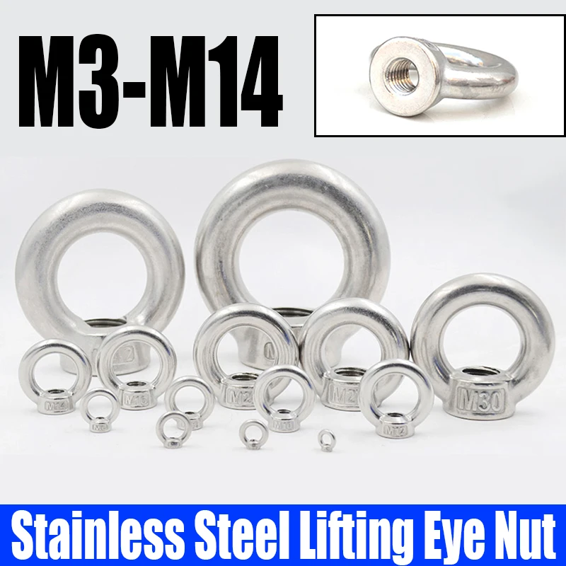 1-2PCS-M3-M4-M5-M6-M8-M10-M12-M14-304-Stainless-Steel-Marine-Lifting ...