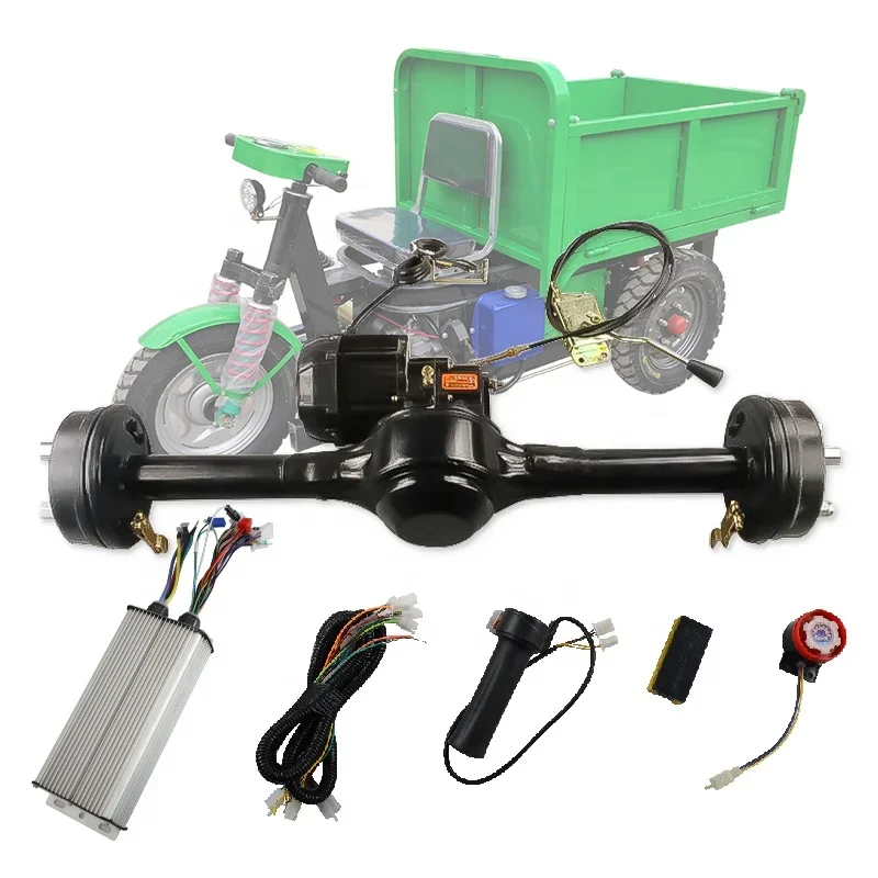 60V-1300W-2-speed-Drive-rear-axle-with-controller-kit-drum-brake-three ...