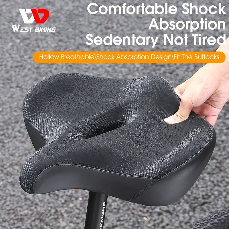 WEST BIKING Ergonomic Bicycle Saddle Thicken Shockproof Cycling Seat ...