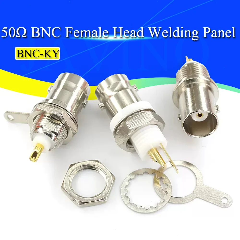 2Pcs-BNC-Female-Socket-Solder-Connector-Chassis-Panel-Mount-Coaxial ...