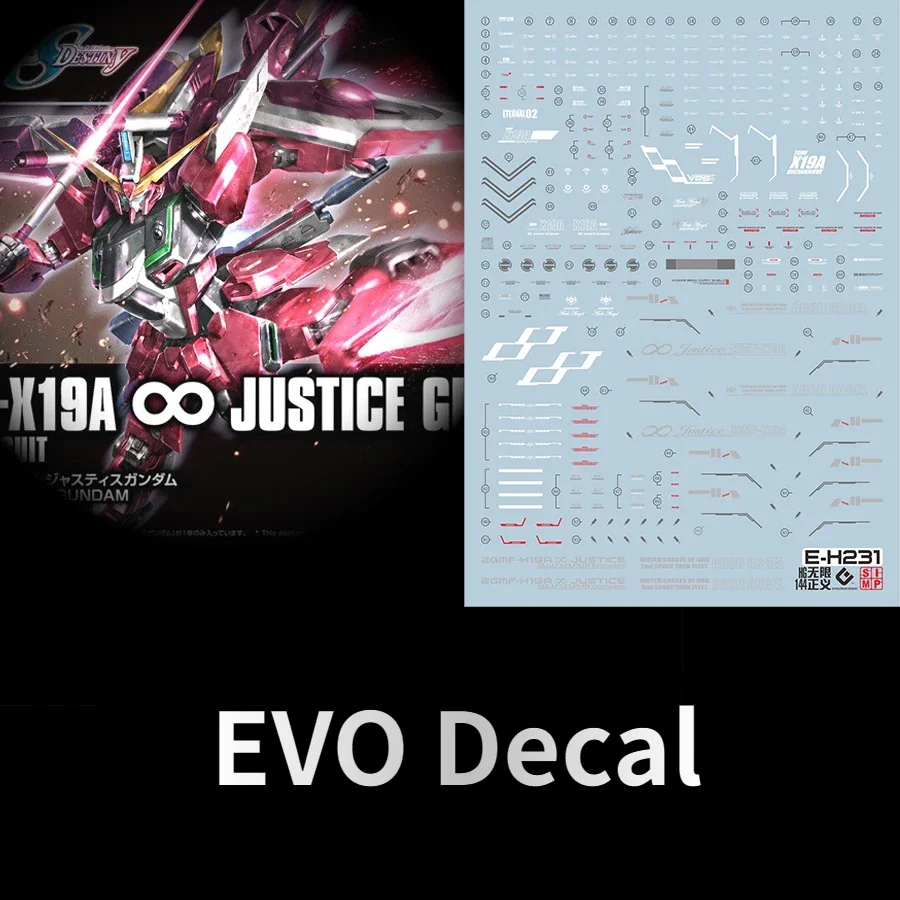 EVO-Decal-HG-231-for-HG-1-144-ZGMF-X19A-JUSTICE-Model-Kits-Fluorescent ...