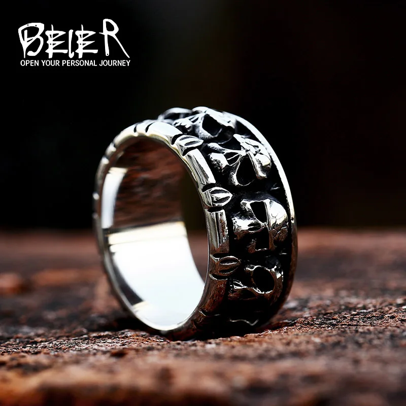 Beier-anillo-de-acero-inoxidable-con-forma-nica-de-calavera-para-ni-o-y ...