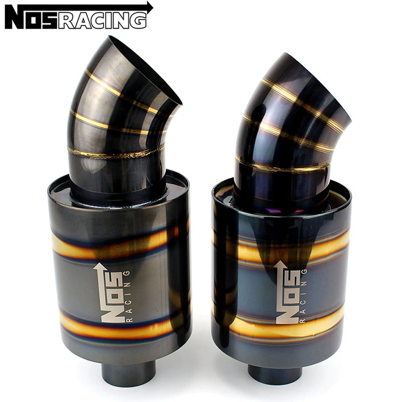 NOS Car Exhaust Tip Muffler Tail Pipe Universal Stainless Steel JDM ...