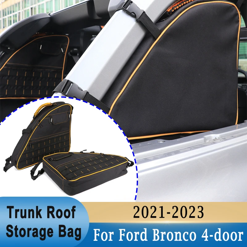 1Pair Rear Trunk Roof Roll Bar Storage Bag Pockets Interior Hanging ...