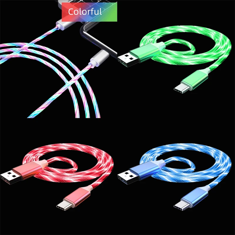 Flow-Luminous-USB-Type-C-Cable-3A-Fast-Charging-Data-Cord-for-Samsung ...