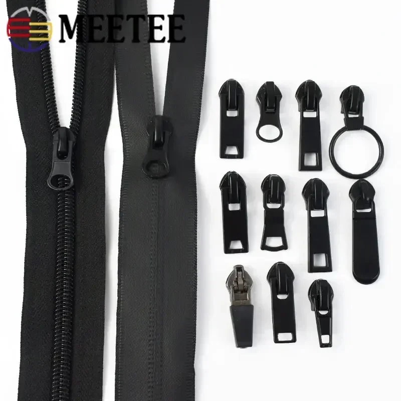 5/10Pcs Meetee 5# Waterproof Reverse Zipper Puller for Nylon Zips ...