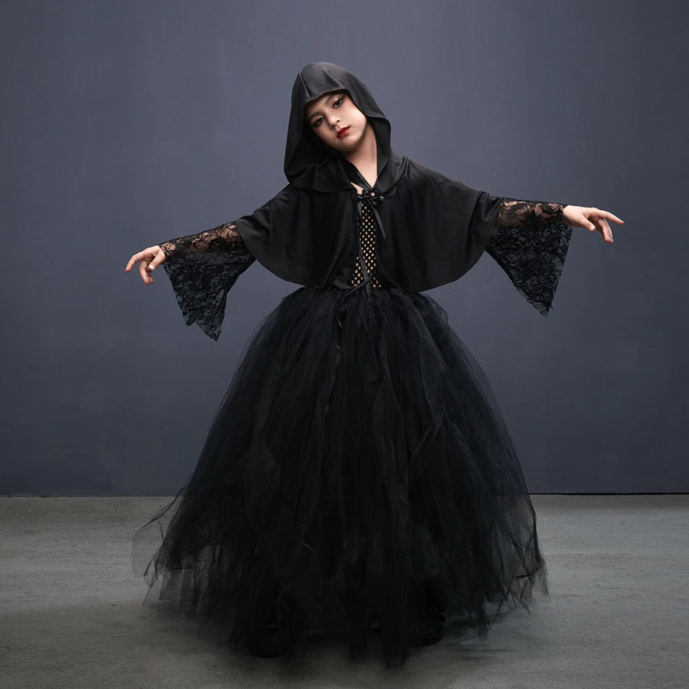 Disfraz-de-bruja-de-Halloween-con-capucha-para-ni-os-vestido-Retro ...