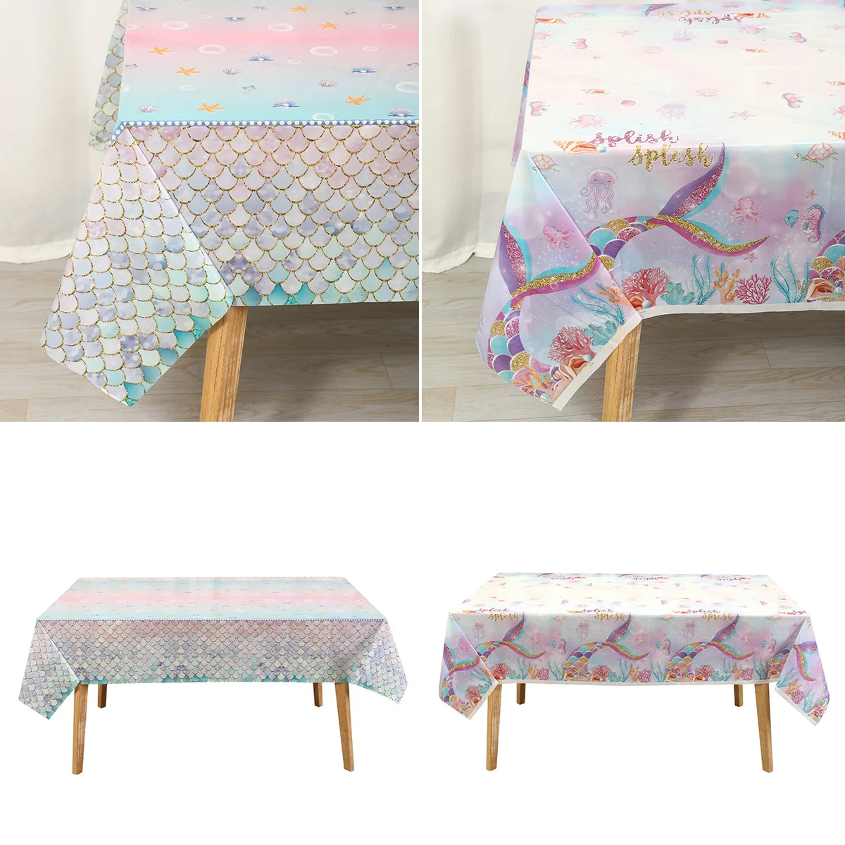 137x274cm-Mermaid-Tablecloth-Birthday-Party-Decorations-Under-The-Sea ...