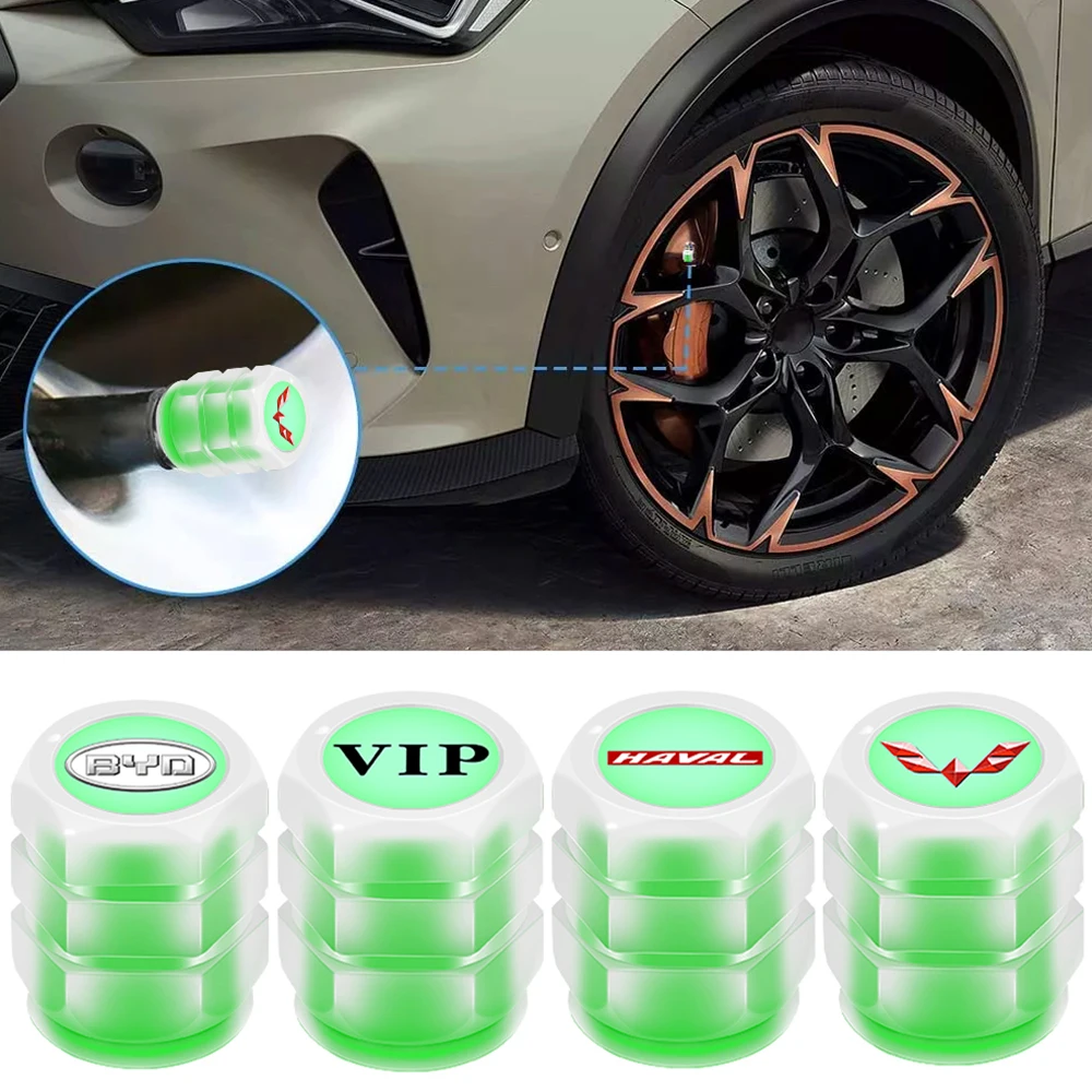 Glowing Tire Valve Caps Car Motorcycle Bicycle Wheel Tyre Valve Stem ...