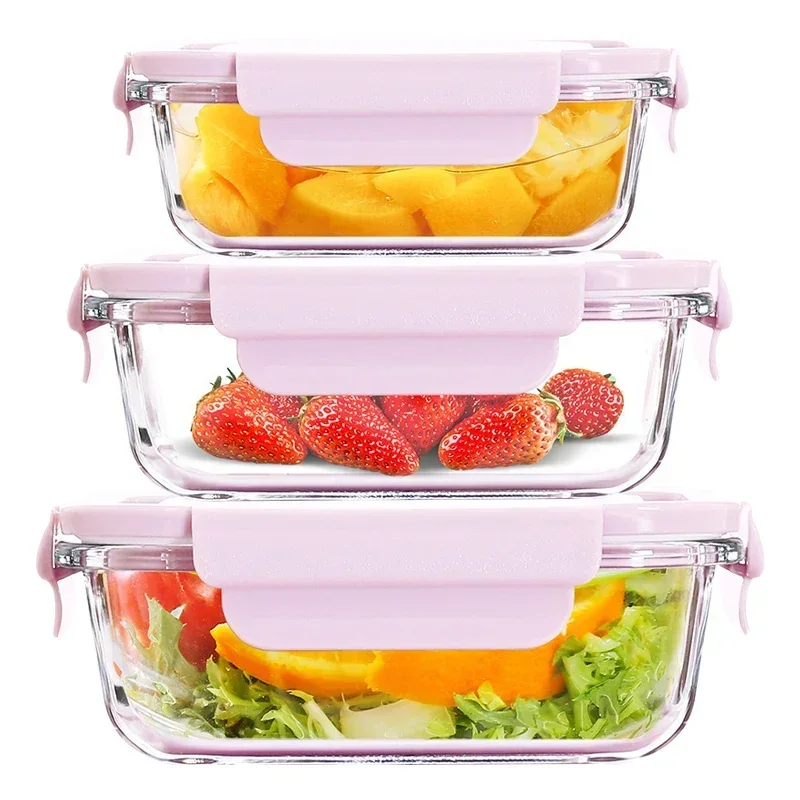 Microwavable Glass Lunch Box, Food Grade Sealed Frozen Glass, Meal Prep ...