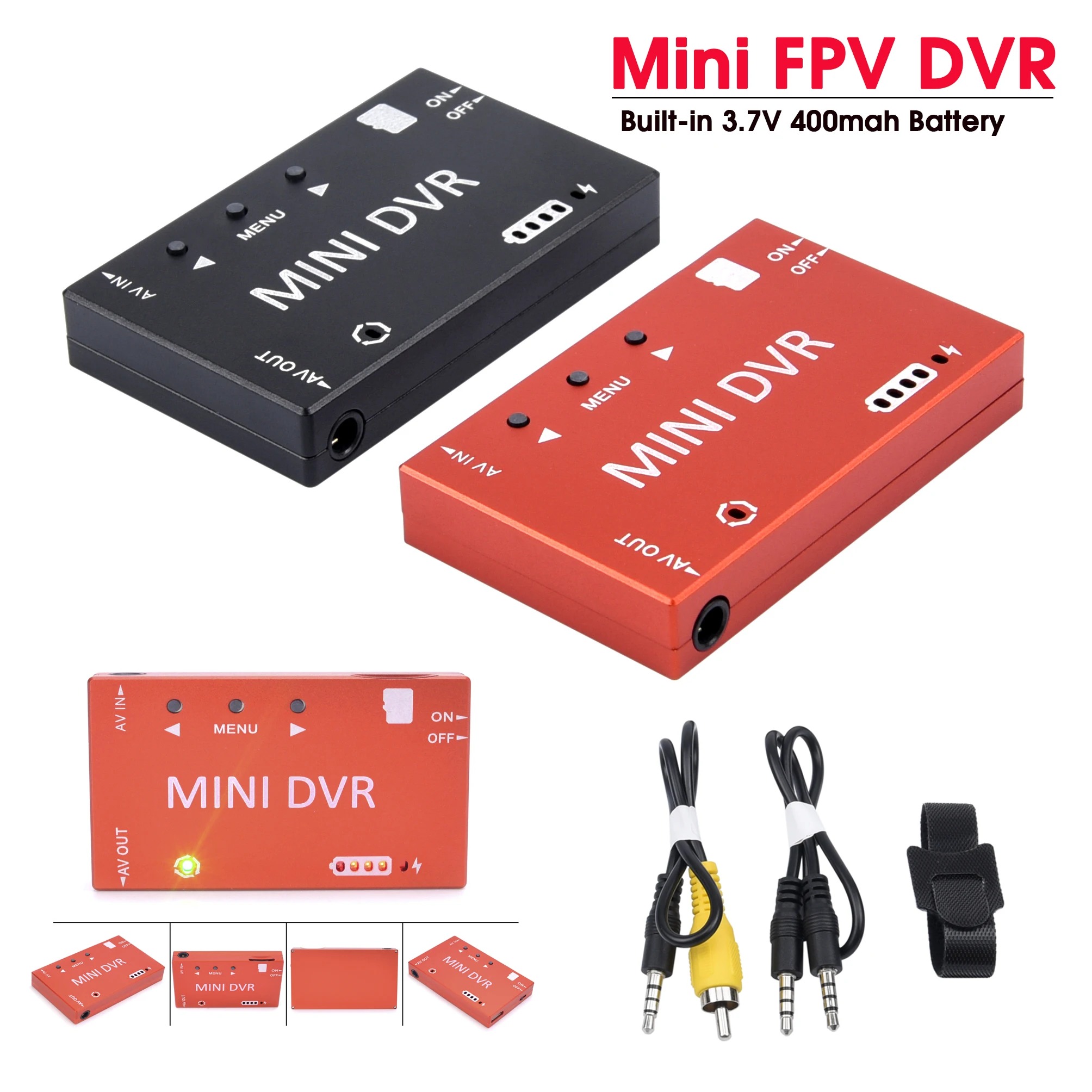 Mini FPV DVR Video Audio Recorder Built-in 3.7V 400mah Battery for FPV ...