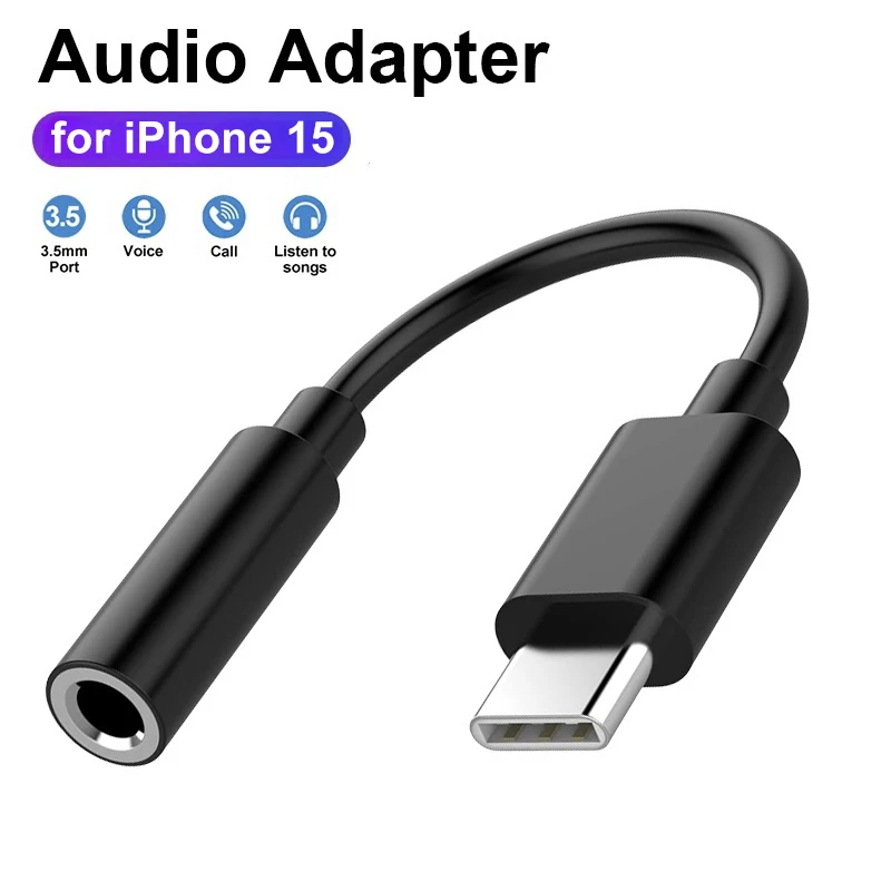 Headphones-Adapter-Cable-For-Apple-iPhone-15-Pro-Max-Plus-For-Samsung ...