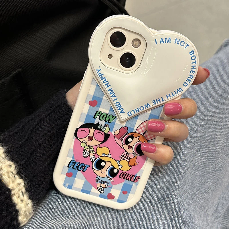 Moda anime dos desenhos animados powerpuffs meninas com espelho de ...