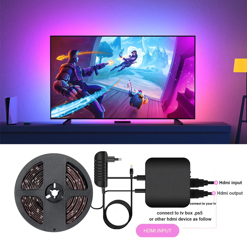 HDMI 2.0 Ambient LED TV USB LED Strip Light for 55 to 65 inch TV PC ...