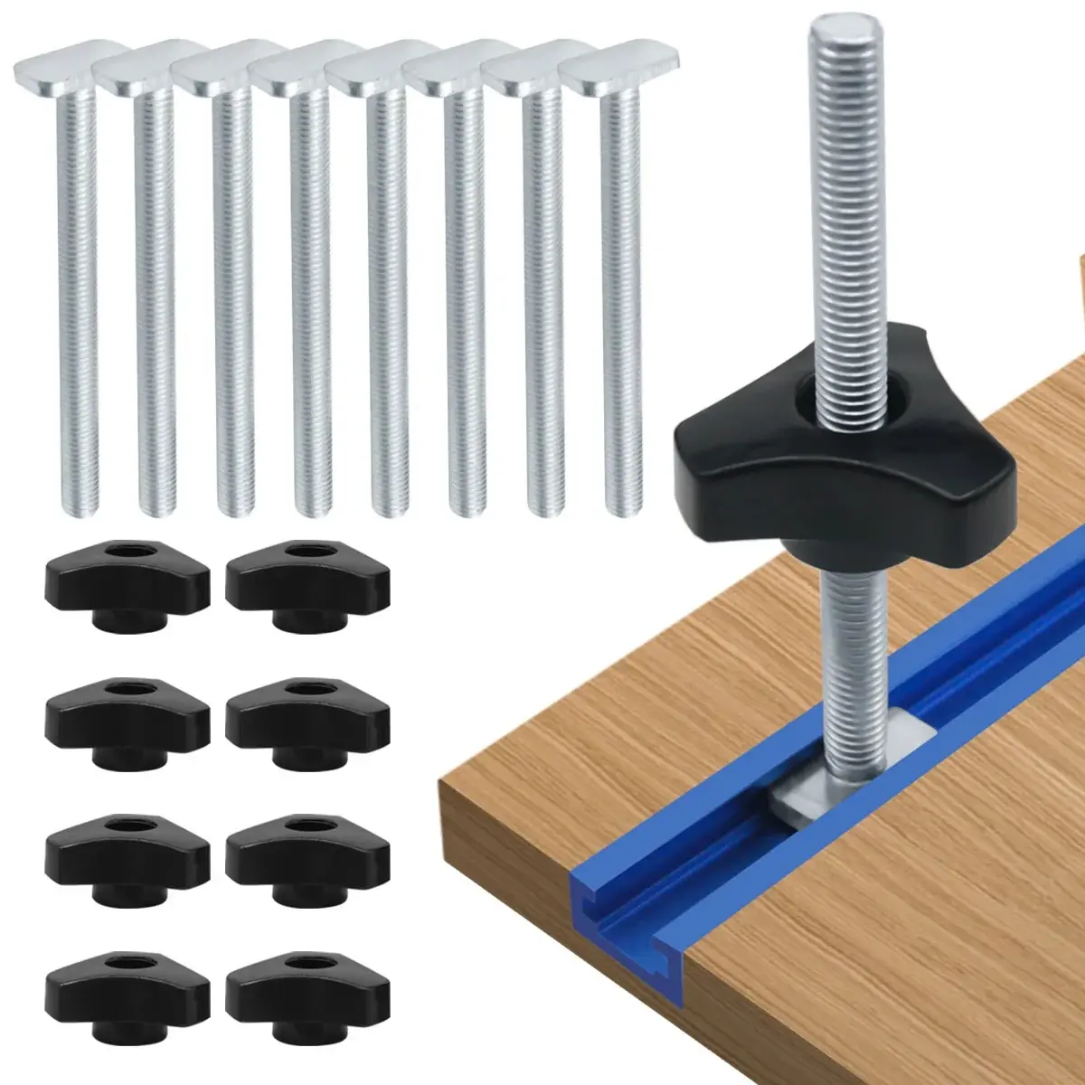 10/16Pcs T Bolt Knob Kit - Miter Track Sliding Nut T-Slider T Slot T ...