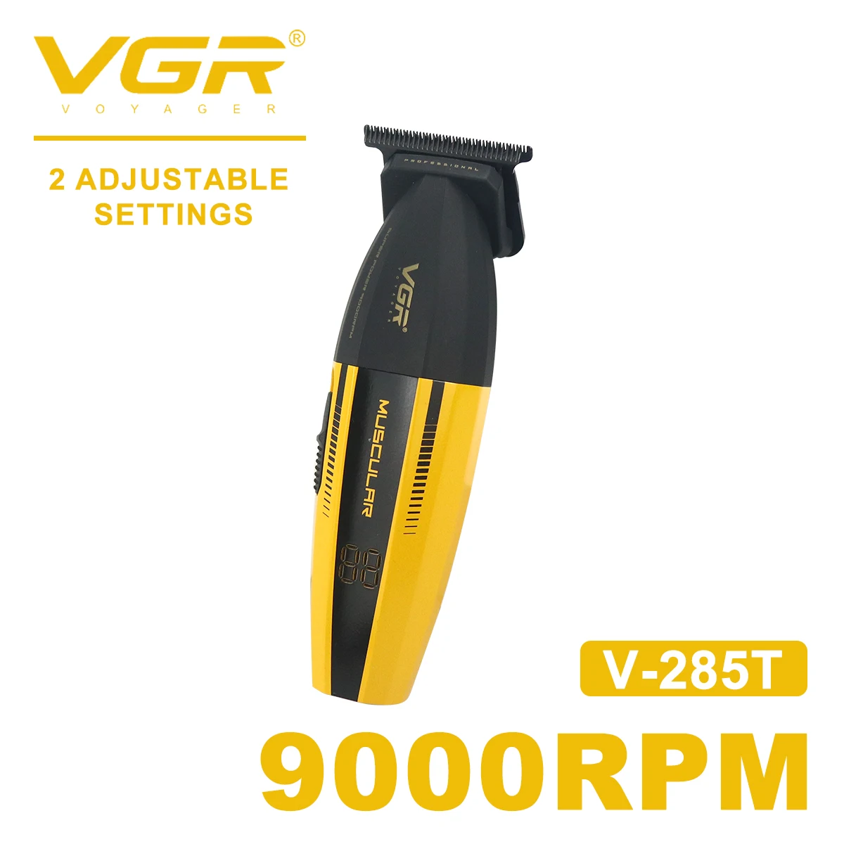 VGR Men's Hair Clipper DLC Blade Zero Gapped 9000 RPM Full Metal LED ...