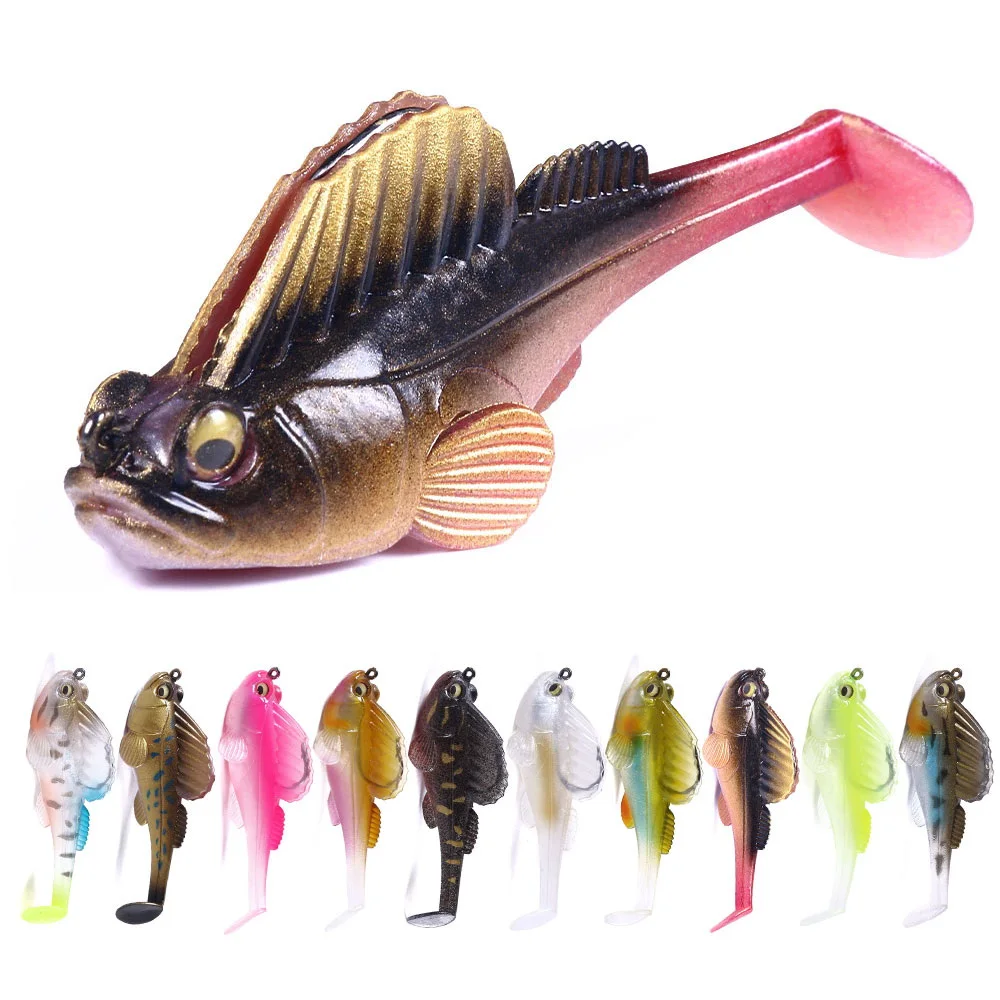 1pcs Silicone Dark Sleeper Wobbler Fishing Lure 14g Sinking Soft Lure ...