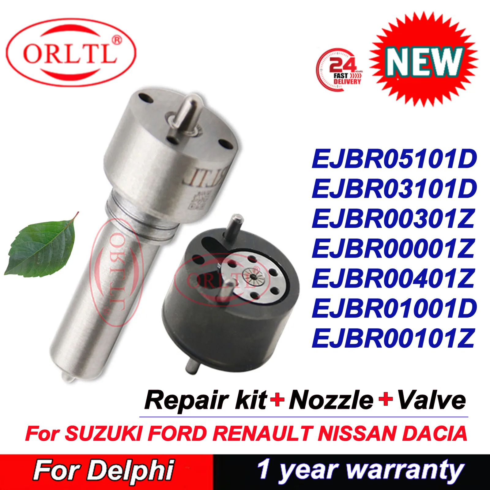 Nozzle and Valve Repair Kits For Delphi Injector EJBR03101D EJBR00101Z ...