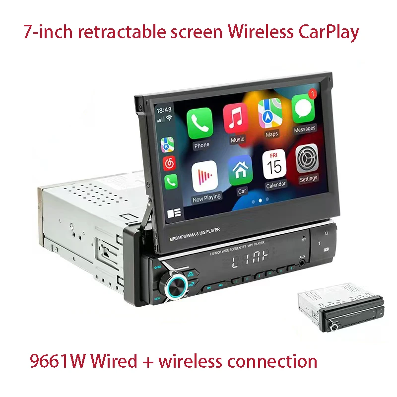 7-Retractable-Screen-Car-MP5-Player-Carplay-Android-Auto-Bluetooth-5-1 ...
