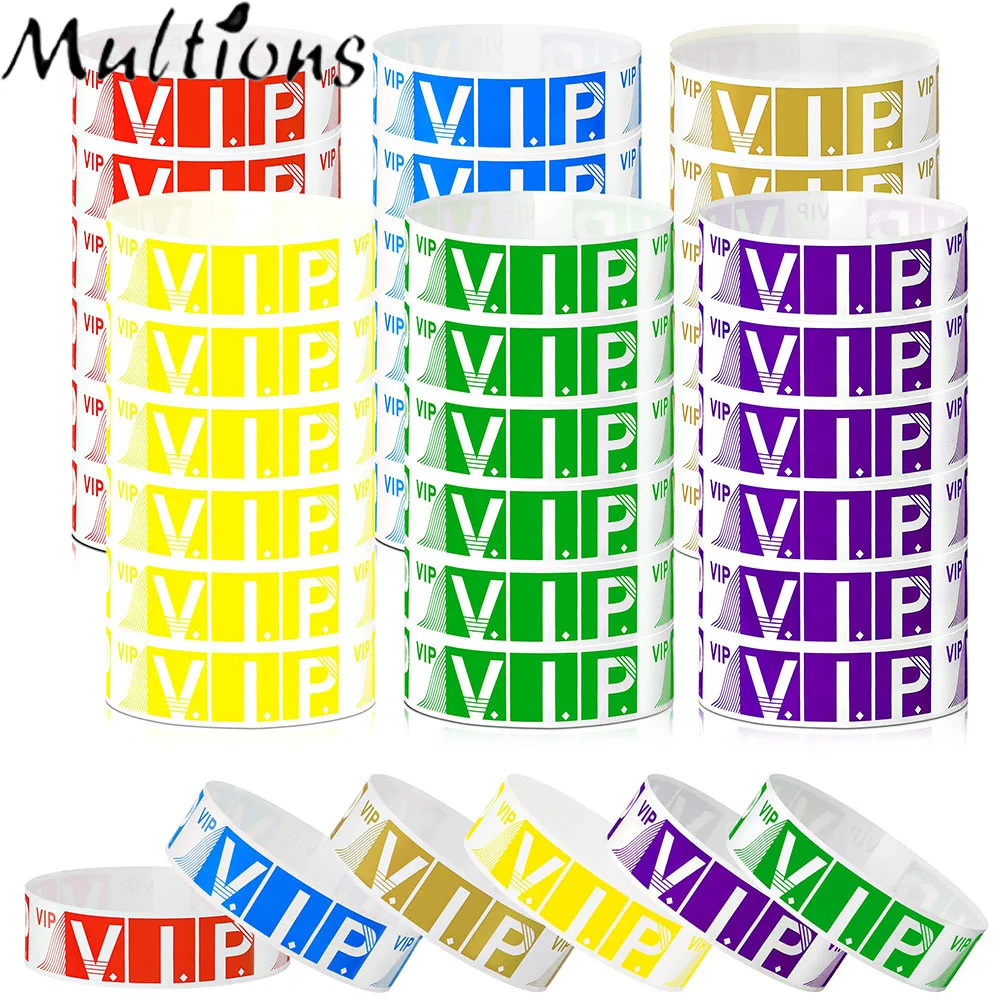 100Pcs/Set VIP Wristbands For Events Waterproof VIP Wristbands Neon ...