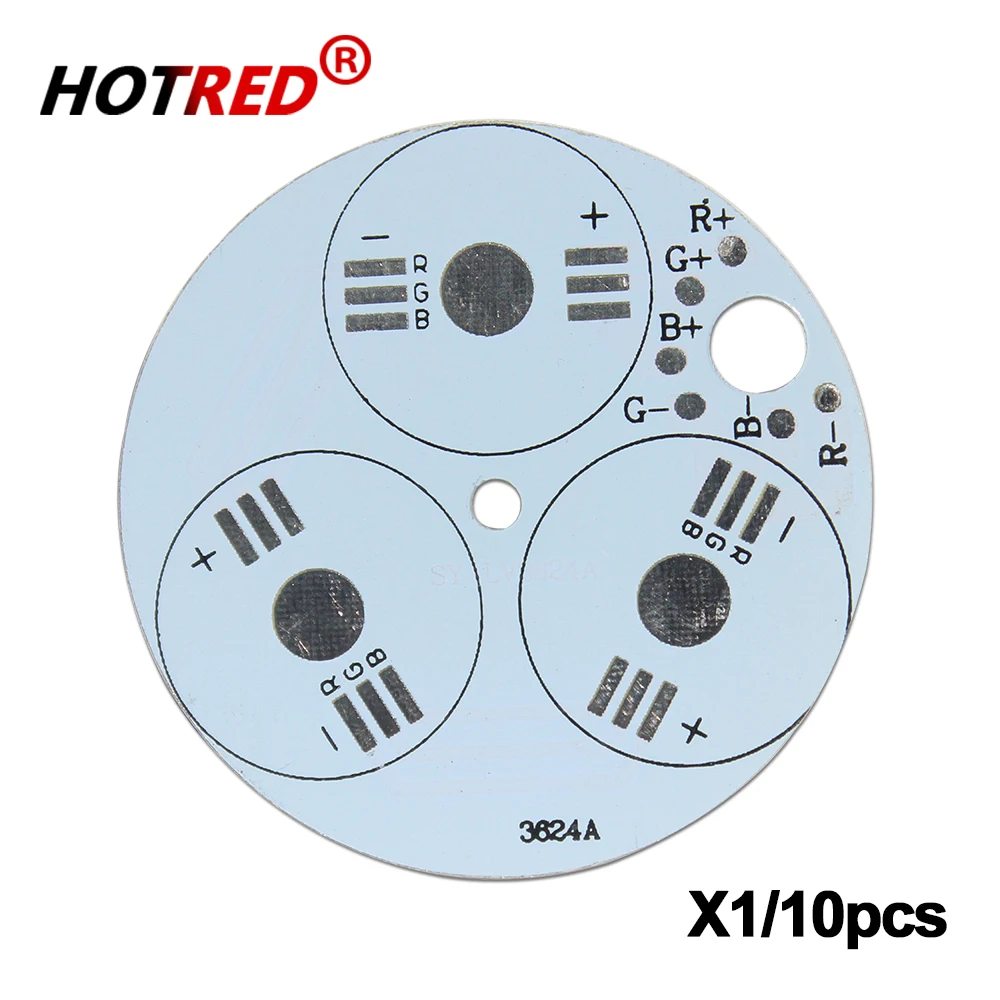 1-10pcs-6pin-RGB-LED-PCB-Board-3LED-3W-6W-9W-Round-Aluminum-Base-Plate ...