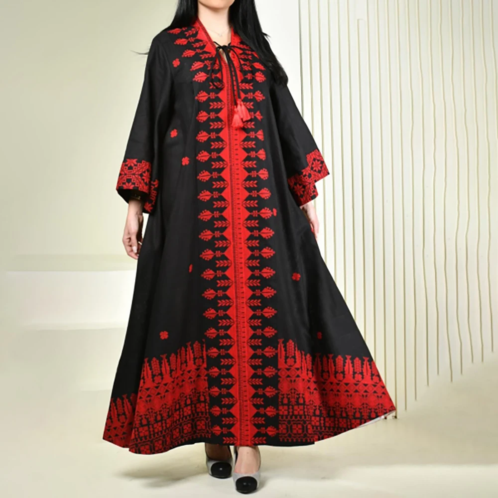 African-Abaya-Clothing-For-Women-Dress-Casual-Loose-Long-Sleeve-Print ...
