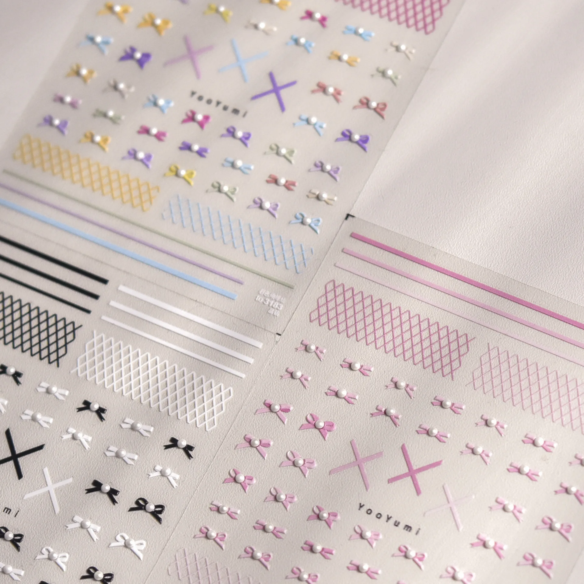 Pink-Ribbon-Bowknot-Flash-Nail-Stickers-High-Quality-Crystal-Diamond ...
