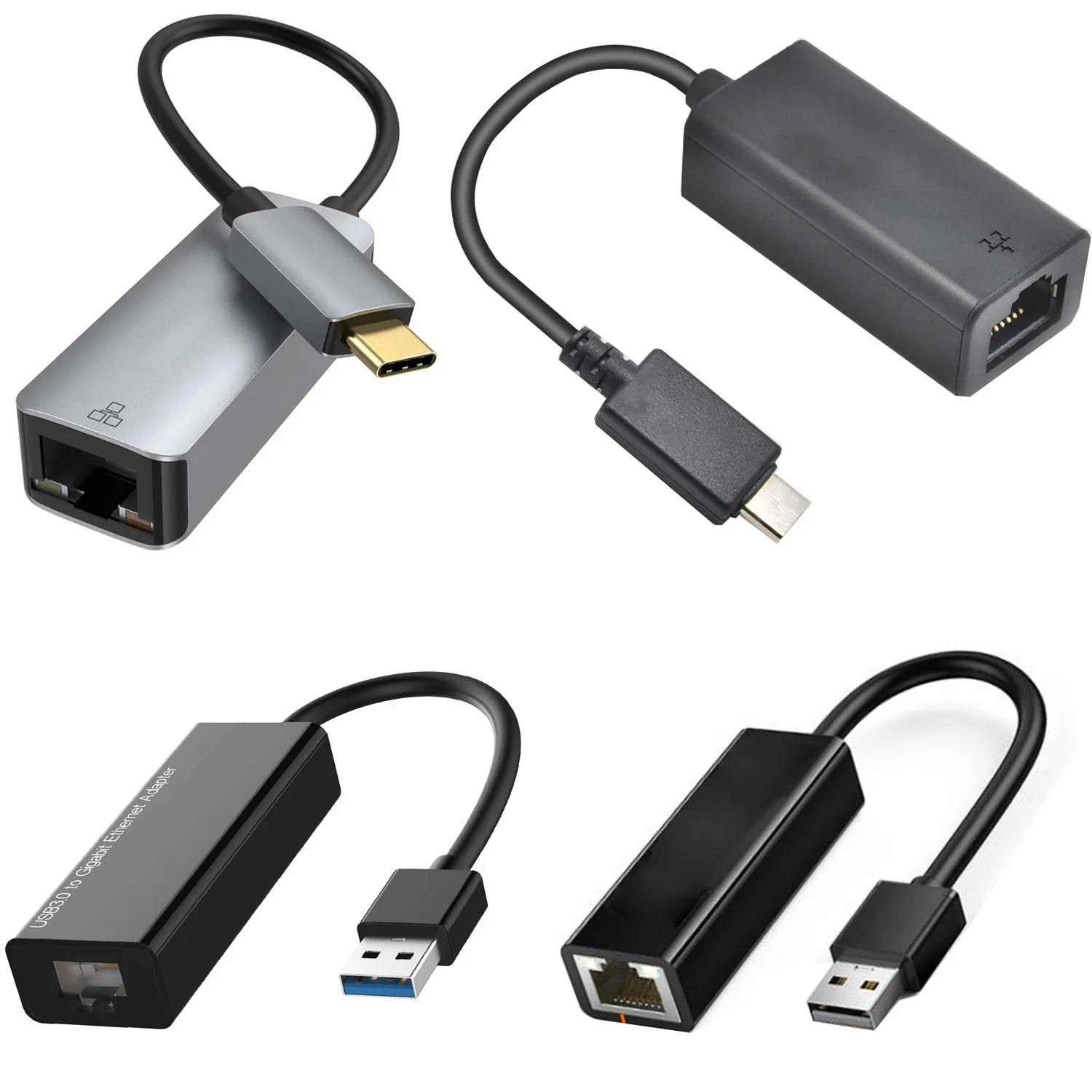 Adaptateur réseau USB 1000M/100M puce Realtek USB 3.0/USB2.0/USB C vers ...