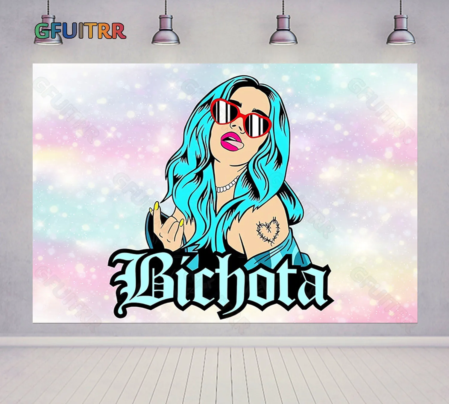 GFUITRR Bichota Karol G Backdrop Kids Birthday Party Background Super ...