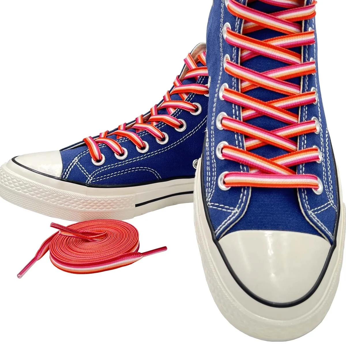 Lesbian Sunset Flag Striped Shoelaces - LGBTQ Accessories for Pride ...