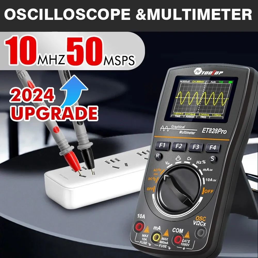 TOOLTOP-ET828Pro-10MHz-50Mps-s-Handheld-Oscilloscope-6000-Counts-True-RMS-Multimeter-Voltmeter ...