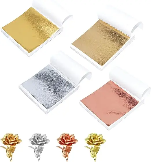 100pcs-Art-Craft-Design-Paper-Sheets-Pure-Shiny-Gold-Leaf-For-Gilding ...