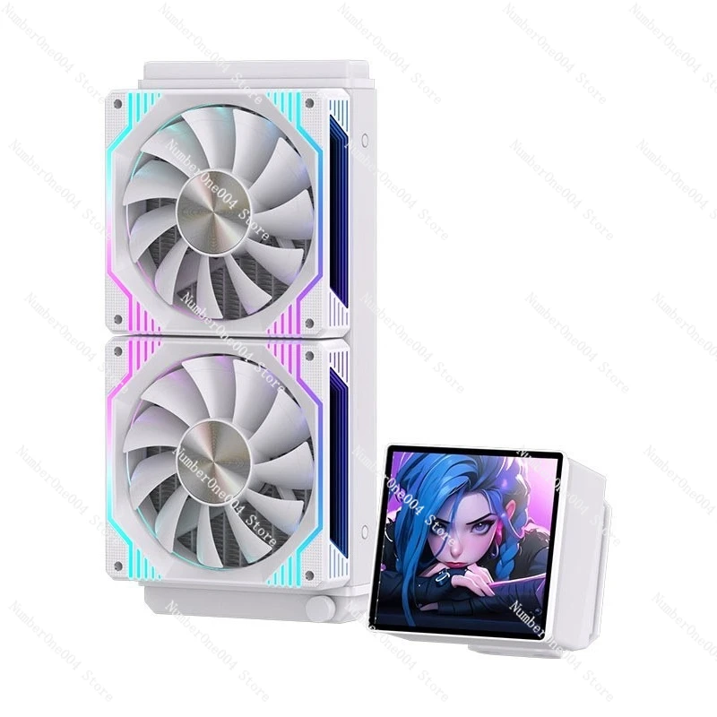LCD Screen AIO Liquid Cooler - ARGB PWM Sync Water Cooling System with ...