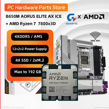 AMD-Kit de placa base Ryzen 7 7800x3d con GIGABYTE B650M AORUS ELITE AX ...